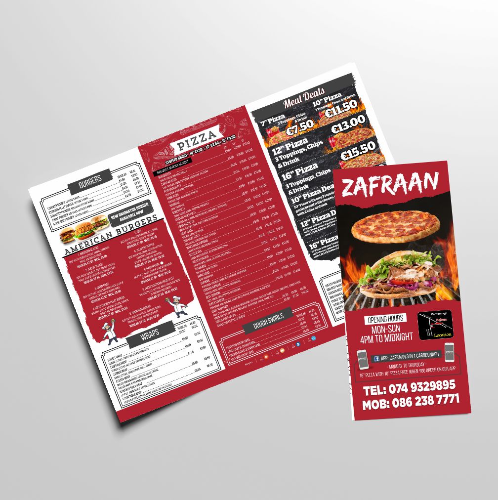 Menu Flyers - Bizzprint - The Printers